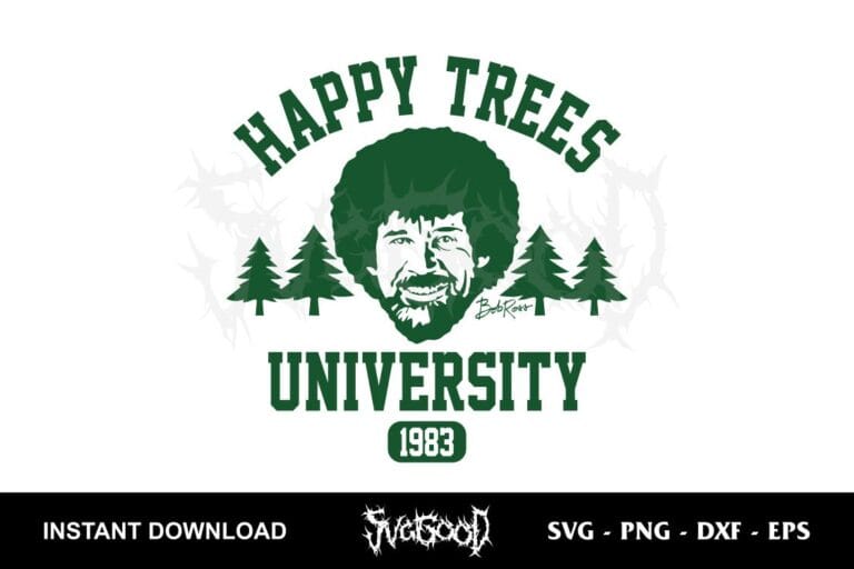 Bob Ross Happy Trees University 1983 SVG - SVGGOOD