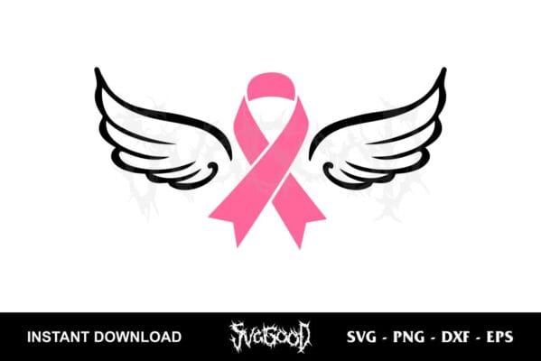 Breast Cancer Angel Wings SVG - SVGGOOD