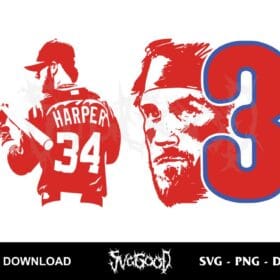 Bryce Harper 3 Jersey SVG - SVGGOOD