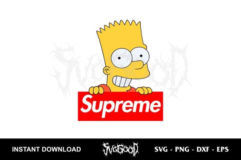 Bart Simpson Supreme Logo SVG - SVGGOOD