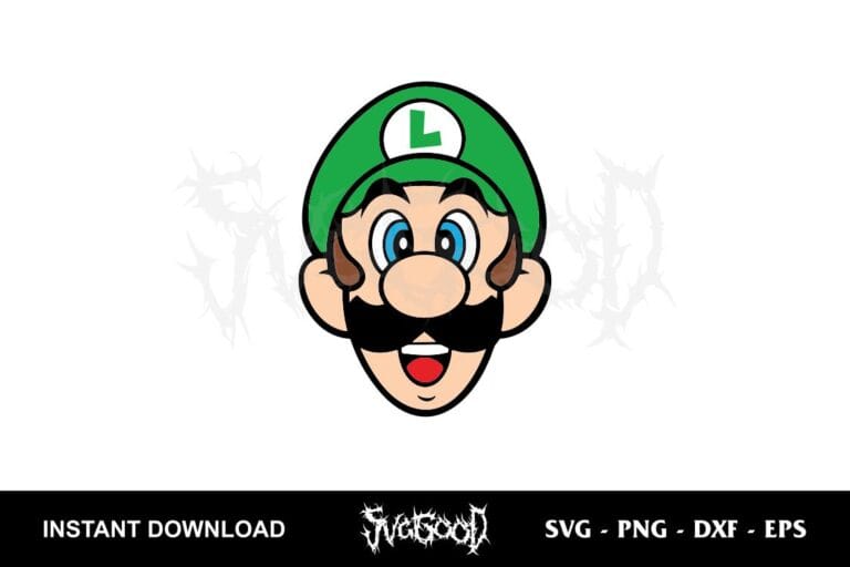 Luigi Face SVG Super Mario SVG - SVGGOOD