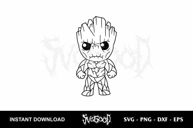 Baby Groot Angry Outline SVG - SVGGOOD