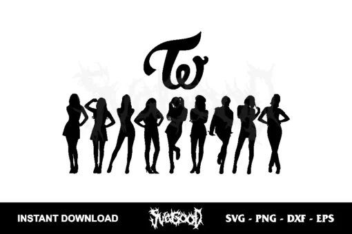 Kpop Twice Silhouette SVG Cut File - SVGGOOD