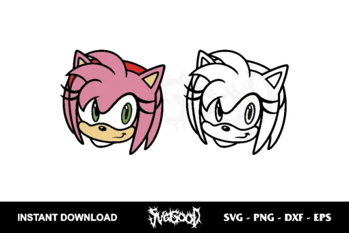 Amy Rose Head SVG Cricut - SVGGOOD